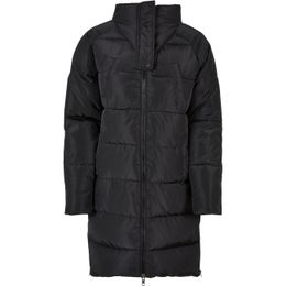 Winterjacke Urban Classics "Urban Classics Damen Ladies High Neck Puffer Coat", Damen, Gr. S, schwarz, 100% Polyester, unifarben, oversize, amerikanischer Ausschnitt, Jacken Winterjacke