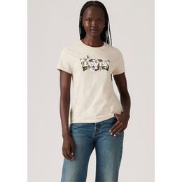 Levi's T-Shirt LEVI'S "LSE THE PERFECT TEE", Damen, Gr. L (40), magnolia bw fill oat, Jersey, Obermaterial: 100% Baumwolle, figurumspielend h&uuml;ftlang, Rundhals, Shirts T-Shirt, mit Logodruck