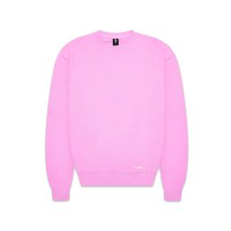 Rundhalspullover DROPSIZE "Dropsize Herren Super Heavy Blank Sweater", Damen, Gr. XL, pink, 80% Baumwolle, 20% Polyester, unifarben, relaxed fit, Rundhals, Pullover Rundhalspullover