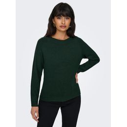 Rundhalspullover Only "ONLRICA LIFE L/S PULLOVER KNT NOOS", Damen, Gr. S, scarab detail:melange, Strick, Obermaterial: 93% Polyester, 4% Nylon, 3% Elasthan, meliert, regular fit normal, Rundhals, Rippstrickb&uuml;ndchen, Pullover Rundhalspullover