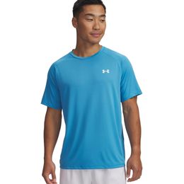 Trainingsshirt Under Armour "UA TECH 2.0 SS TEE", Herren, Gr. 4XL, ether blau, Jersey, Obermaterial: 100% Polyester, normal, Rundhals, Raglan&auml;rmel abgesteppt, Shirts, optimierte Passform, schnell trocknend, atmungsaktiv