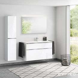 Duravit ME by Starck Schrank mit Waschtisch, mit Spiegel, 23361232001+BE0268WH+BEA012MI,