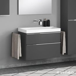 Geberit Xeno&sup2; Waschtisch, evineo ineo4 Unterschrank B: 90 cm, 2 Ausz&uuml;ge, mit Griff,, 500532011+BE0221AN,