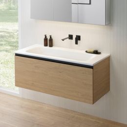 rivea Dia Unterschrank B: 121 cm mit 1 Auszug, Waschtisch ohne Hahnloch wei&szlig; matt,, BR0039SO+BR0056WM,