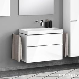 Geberit Xeno&sup2; Waschtisch, evineo ineo4 Unterschrank B: 90 cm, 2 Ausz&uuml;ge, mit Griff,, 500532011+BE0221WH,