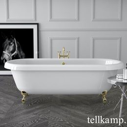 Tellkamp Antiqua Plus freistehende Oval-Badewanne, 0100-063-00-01-C/ME,