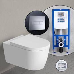Duravit ME by Starck HygieneFlush Komplett-SET Wand-WC mit neeos Vorwandelement,, 45790920A1+16601CR#SET,
