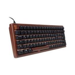 Sharkoon SKILLER SGK50 S2 Wood PBT, Gaming-Tastatur holz/schwarz, DE-Layout, Gateron G Pro 3.0 Yellow