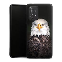 DeinDesign Galaxy A52s 5G Handy Premium Silikon H&uuml;lle Handyh&uuml;lle schwarz Case Bird Animals Eagle Silikon Premium Case