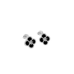 Rougemont Jewellery Earrings 'Gl&uuml;cksbringer Kleeblatt' female Black size One Size