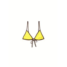 Bershka Bikinitop Damen Gr&ouml;&szlig;e 80 braun / gelb