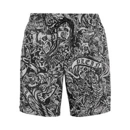 Philipp Plein Swim Trunks 'Tattoo' male Black size XL