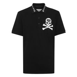 Philipp Plein Poloshirt Herren Gr&ouml;&szlig;e L schwarz / wei&szlig;