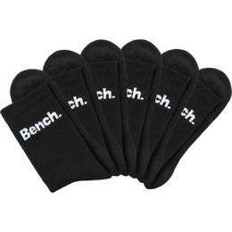 Bench. Damen Tennissocken, 6x schwarz, Gr&ouml;&szlig;e 47/48