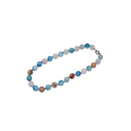 Firetti Damen Collier "Schmuck Geschenk Edelstahl Halsschmuck Halskette Edelstein", Edelstahl Textil, L: 47silberfarben, blau, rosa, hellblau, creme,