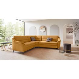 Ecksofa Home Affaire, B:260cm H:90cm T:230cm, gelb, Luxus-Microfaser ALTARA NUBUCK (100% Polyester);Luxus-Microfaser weich (90% Polyester, 10%