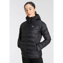 Puma Damen Daunenjacke "PACKLITE HOODED DOWN JACKET", schwarz, Gr. S, unifarben, Taft, Obermaterial: 100% Nylon. F&uuml;llung: 100% Daunen, Jacken,