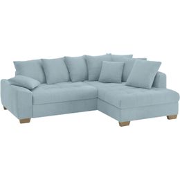 Ecksofa MR. COUCH, B:243cm H:88cm T:190cm, blau, Novaclean Avanti (100% Polyester), Wohnzimmer, Sofas, "Nikita II, L-Form", Wahlweise mit