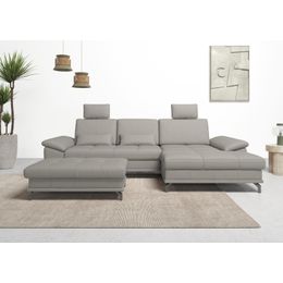 Ecksofa OTTO HOME, B:301cm H:89cm T:176cm, grau, Luxus-Microfaser (90% Polyester, 10% Polyamid);Samtoptik (100% Polyester), Wohnzimmer, Sofas,