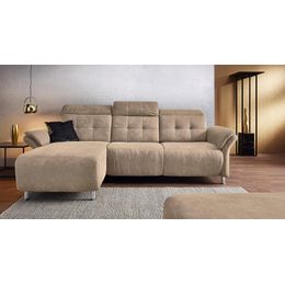 Ecksofa Home Affaire, B:270cm H:102cm T:168cm, beige, Kunstleder SOFTLUX;Flachgewebe (100% Polyester);Struktur (100% Polyester), Wohnzimmer, Sofas,