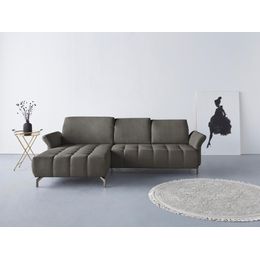 Ecksofa Home Affaire, B:281cm H:79cm T:185cm, grau, 98% Polyester 2% Polyamid, Wohnzimmer, Sofas, "Fresh L-Form", Federkern, wahlweise