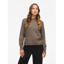 Vila Damen Strickpullover "VINIKOLINA O-NECK L/S KNIT TOP - NOOS"falcon detail:melange, Gr. XL, meliert, Strick, Obermaterial: 97% Polyester, 3%