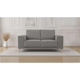 2-Sitzer OTTO HOME, B:164cm H:85cm T:83cmgrau, 100% Polyester, Sofas, "Oland Skandi, weicher Chenille-Stoff", 164 cm, Wellenunterfederung,