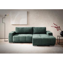 Ecksofa Home Affaire, B:241cm H:66cm T:165cm, gr&uuml;n, 100% POLYESTER (PES), Wohnzimmer, Sofas, "Bolero L-Form", wahlweise mit Bettfunktion & Bettkasten