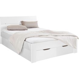 Bett Rauch, B:145cm H:90cm L:209cm, wei&szlig;, Schlafzimmer, Betten, "Einzelbett Doppelbett Stauraum FLEXX Breiten 90/140/180 cm", Einzelbett Doppelbett