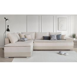 Ecksofa OTTO HOME, B:324cm H:95cm T:218cm, beige, Struktur ( 100% Polyester);Luxus-Microfaser (100% Polyester), Wohnzimmer, Sofas, "Night & Day