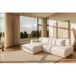 Ecksofa Home Affaire, B:263cm H:72cm T:164cm, beige, 100% PES, Wohnzimmer, Sofas, "Myrland Kompaktsofa", Breite 263 cm, Chenille, Easy Clean Stoff,