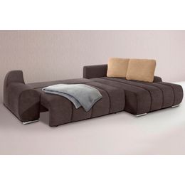 Ecksofa Home Affaire, B:291cm H:90cm T:174cm, braun, Luxus-Microfaser ALTARA NUBUCK (100% Polyester);Luxus-Microfaser ALTARA NUBUCK (100%
