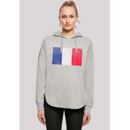 F4NT4STIC Damen Kapuzenpullover "France Frankreich Flagge distressed", grau, Gr. XS, Obermaterial: 100% Baumwolle, Pullover, Print