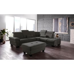 Ecksofa Home Affaire, B:283cm H:84cm T:253cm, grau, Struktur fein (100% Polyester);Luxus-Microfaser weich (90% Polyester, 10% Polyamid), Wohnzimmer,