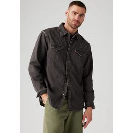 Levi's LEVI'S Herren Jeanshemd "LE BARSTOW WESTERN STAND", schwarz, Gr. S, Web, Obermaterial: 80% Baumwolle, 20% Hanf, Hemden, mit Brusttaschen