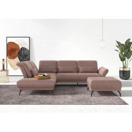Ecksofa Home Affaire, B:294cm H:88cm T:242cm, rosa, 95% Polyester, 5% Polyamid, Wohnzimmer, Sofas, "Coco L-Form", Sitztiefen-, Arm- und