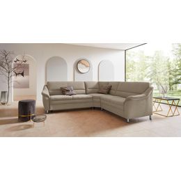 Ecksofa Home Affaire, B:260cm H:90cm T:230cm, beige, Luxus-Microfaser ALTARA NUBUCK (100% Polyester);Luxus-Microfaser weich (90% Polyester, 10%