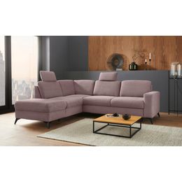 Ecksofa Home Affaire, B:249cm H:88cm T:212cm, grau, Struktur impr&auml;gniert - feucht abwischbar (100% Polyester);Struktur Flausch (90% Polyester, 10%