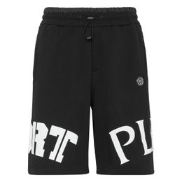 Plein Sport Herren Shorts "Sportshorts", schwarz-wei&szlig;, Gr. XS, Obermaterial: 88% Baumwolle, 12% Polyester, Hosen