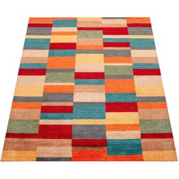 Wollteppich Paco Home, B:200cm H:14mm L:300cm, bunt, Wolle, Wohnzimmer, Teppiche, "Gabbeh 305", Kurzflor, handgewebt, reine Wolle, Gabbeh-Stil,