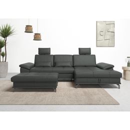 Ecksofa OTTO HOME, B:301cm H:89cm T:176cm, grau, Luxus-Microfaser (90% Polyester, 10% Polyamid);Samtoptik (100% Polyester), Wohnzimmer, Sofas,