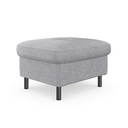 Stauraumhocker Home Affaire, B:76cm H:46cm T:64cm, silber, 100% Polyester, Hocker, "Calando", passend zur Polsterserie "Calando", auch im
