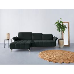 Ecksofa Home Affaire, B:281cm H:79cm T:185cm, gr&uuml;n, 100% Polyester, Wohnzimmer, Sofas, "Fresh L-Form", Federkern, wahlweise Kopfteilverstellung und