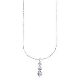 Bruno Banani Damen Kette mit Anh&auml;nger "Schmuck Geschenk mit runden verschieden gro&szlig;e Zirkonia als Anh&auml;nger", Silber 925 (Sterlingsilber), L: 45 B:
