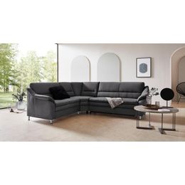 Ecksofa Home Affaire, B:260cm H:90cm T:230cm, grau, Luxus-Microfaser ALTARA NUBUCK (100% Polyester);Luxus-Microfaser weich (90% Polyester, 10%