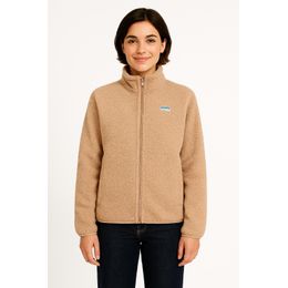 Only Damen Pl&uuml;schjacke "ONLEVA LIFE TEDDY JACKET CC OTW", beige, Gr. S, unifarben, Pl&uuml;sch, Obermaterial: 100% Polyester, Jacken, Kunstfaser