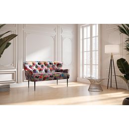 2-Sitzer Home Affaire, B:153cm H:97cm T:87cm, rosa, 100% Polyester, Sofas, "Amber", mit Knopfheftung,in verschieden Stoffarten