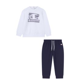 Champion M&auml;dchen Jogginganzug "Crewneck Suit"wht, nny, Gr. 80, Obermaterial: 54% Baumwolle, 46% Polyester, Sportanz&uuml;ge, zweiteiliges Set, aus