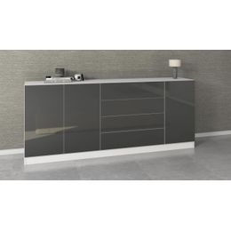 borchardt M&ouml;bel Sideboard BORCHARDT M&Ouml;BEL, B:190cm H:79cm T:35cm, wei&szlig;, Wohnzimmer, Sideboards, "Vaasa, Kommode mit 3 T&uuml;ren und 4 Schubk&auml;sten auf Kugelf&uuml;hrungen",
