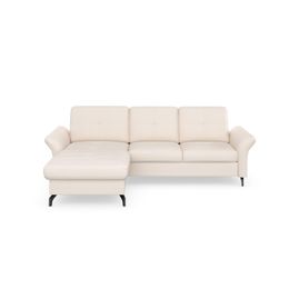 Ecksofa Home Affaire, B:258cm H:91cm T:165cm, beige, 100% Polyester, Wohnzimmer, Sofas, "Calando L-Form", wahlweise mit Bettfunktion, Bettkasten und